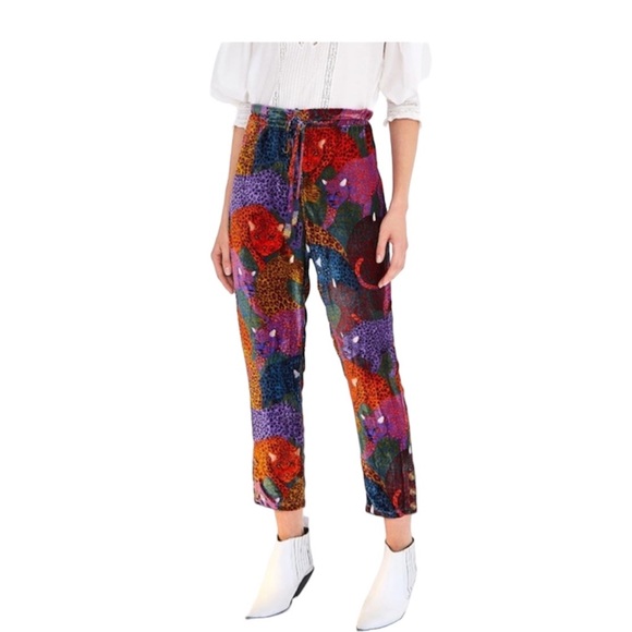 FARM Rio | Pants & Jumpsuits | Farm Rio Rainbow Jaguar Velvet Pants Nwt ...
